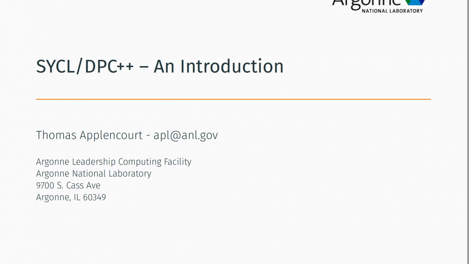 Portability with SYCL/oneAPI | Argonne Leadership Computing Facility