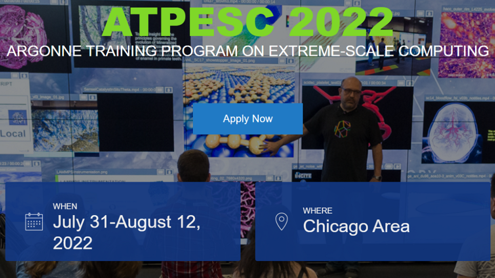 ATPESC 2022 Now Accepting Applications | Argonne Leadership Computing Facility