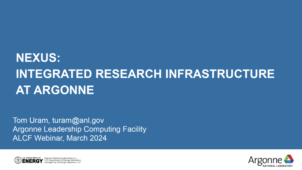 Training Assets | Argonne Leadership Computing Facility